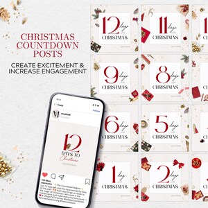 Christmas Instagram Post Templates, Advent Calendar Instagram, Holiday ...