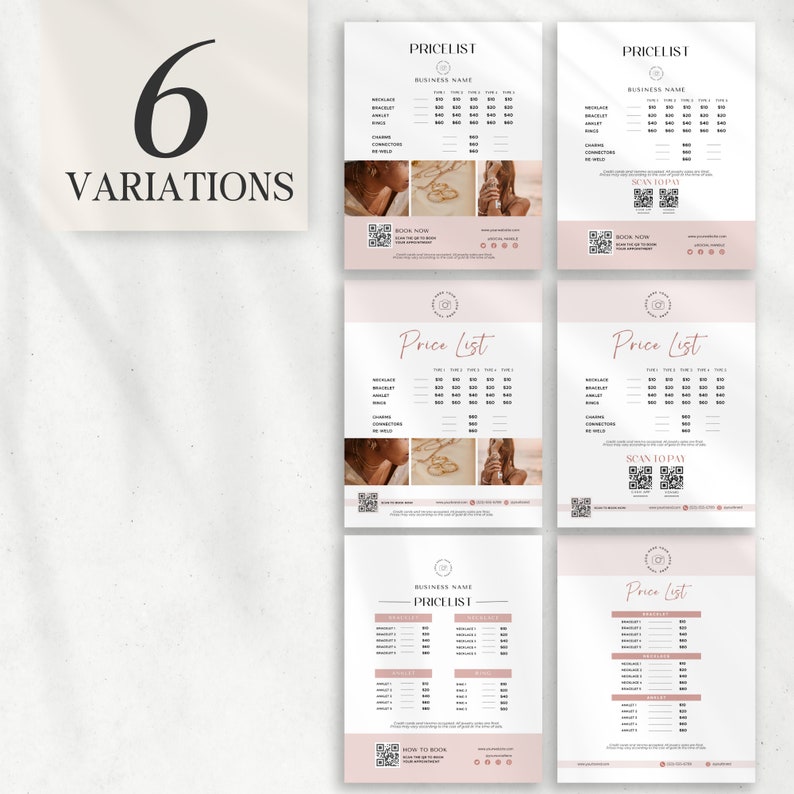 Permanent Jewelry Price List Sign Permanent Jewelry Editable Template ...