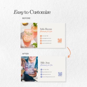 Mobile Bar Business Card Template, Editable Digital Business Card ...