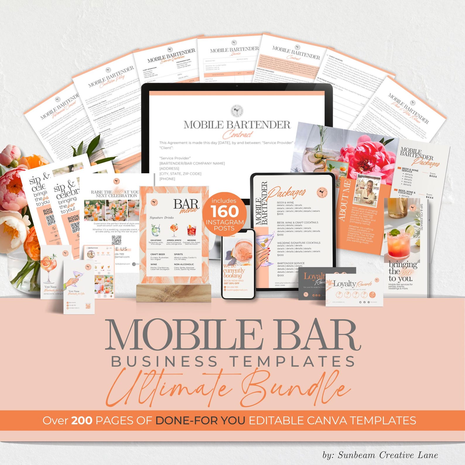 Mobile Bar Business Template Bundle, Mobile Bar Forms, Contract ...