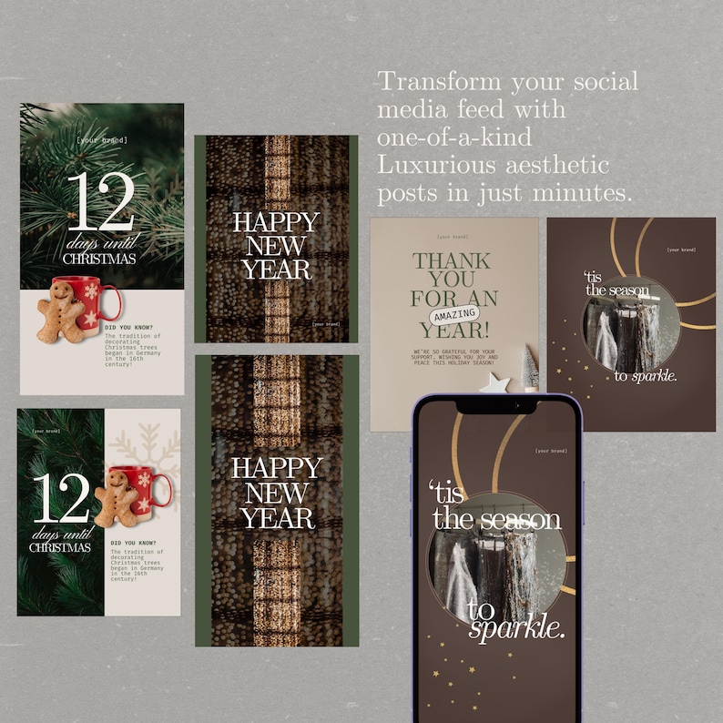 Christmas Instagram Templates, Canva Holiday Social Media Templates ...