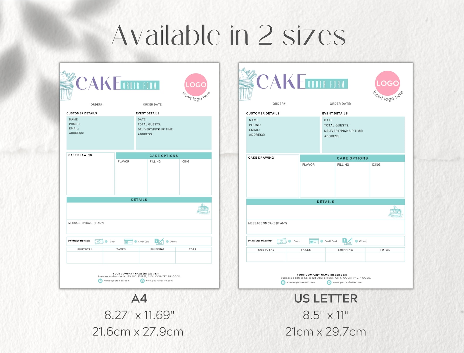 Cake Order Form Template, Bakery Order Form, Cake Custom Order Form - Etsy