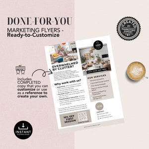 Home Organizer Flyer Bundle, Editable Canva Flyer Template, Marketing ...