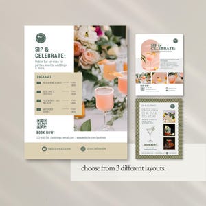 Mobile Bar Business Flyer Bundle, Canva Flyer Template, Mobile ...