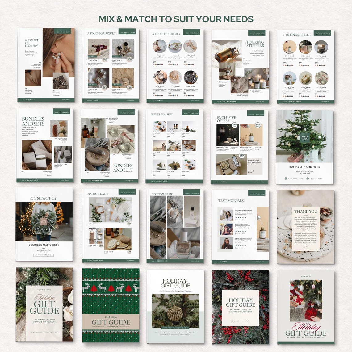 Holiday Gift Guide Canva Template, Christmas Product Catalog, Canva ...