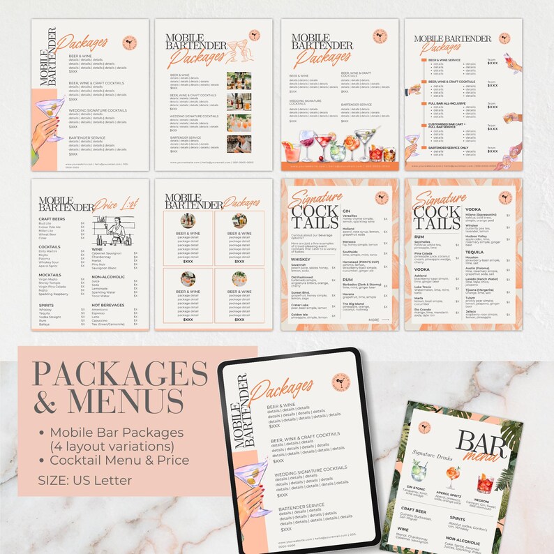 Mobile Bar Business Template Bundle, Mobile Bar Forms, Contract ...