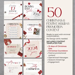 12 Days of Christmas Instagram Templates for Retail Shops, Editable ...