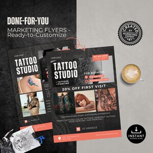 Tattoo Artist Flyer Bundle, Editable Canva Flyer Template, Flyer ...
