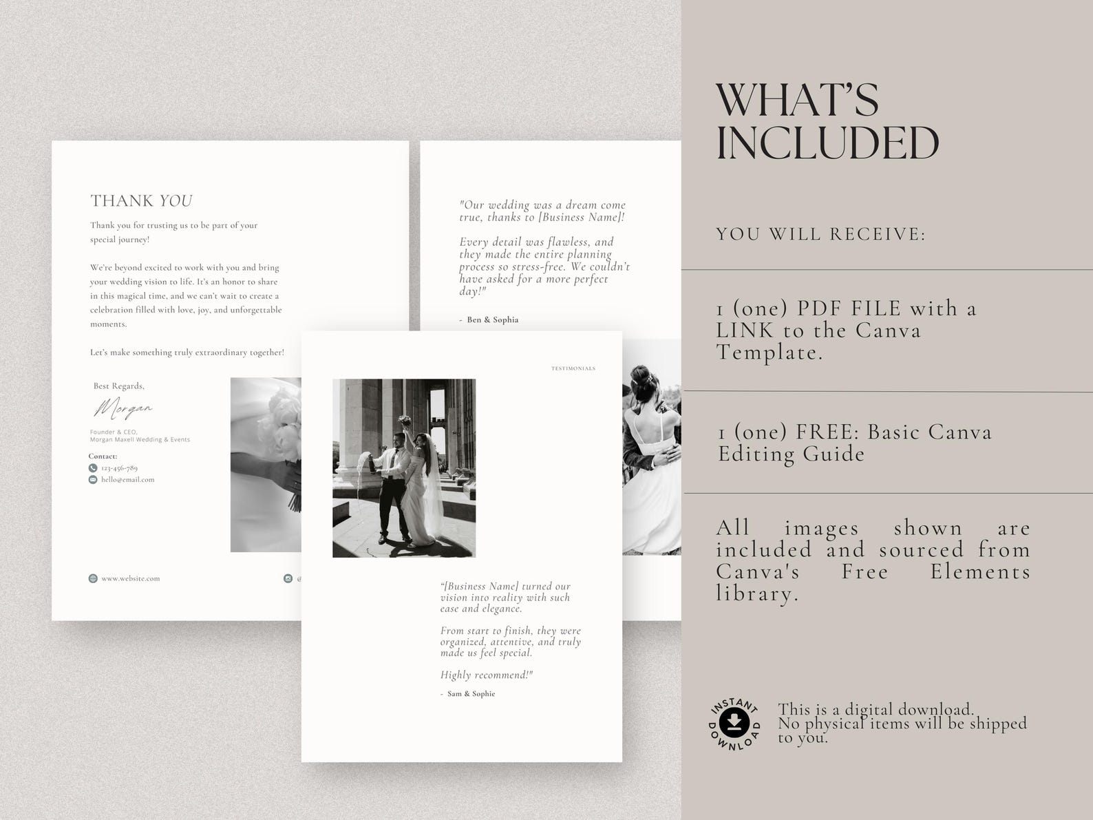 Wedding Planner Price List Canva Template, Editable Pricing Guide ...