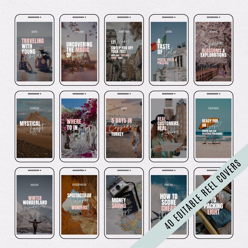 Travel Instagram Reel Covers, Editable Instagram Reel Cover Template ...
