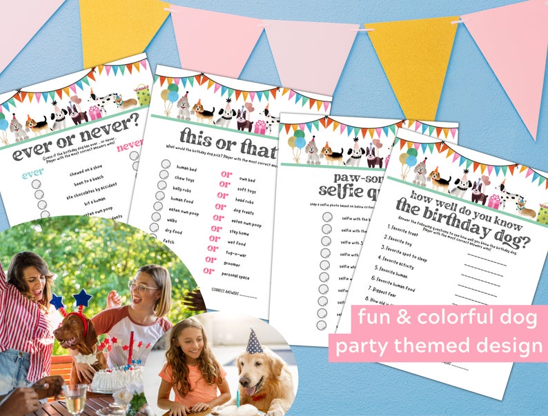 Dog Birthday Party Games Printable Puppy Party Games Puppy Shower Games ...