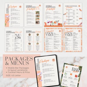 Mobile Bar Templates Bundle, Editable Bartender Contract, Forms ...