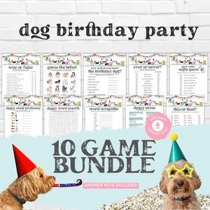 Dog Birthday Party Games Printable Puppy Party Games Puppy Shower Games ...