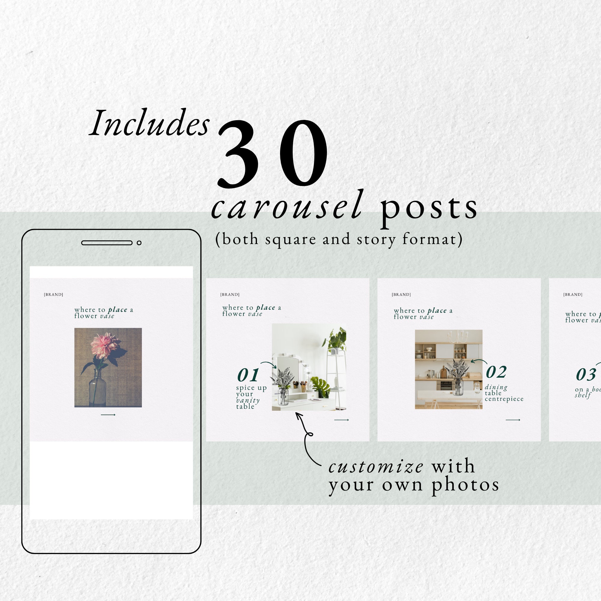 Flower Shop Instagram Post and Story Template With Caption, Flower Shop ...
