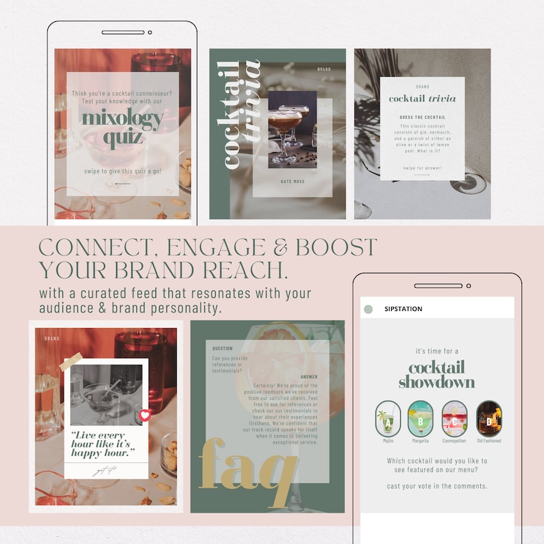 Mobile Bar Instagram Templates, Bar Tender Social Media Template, Canva ...