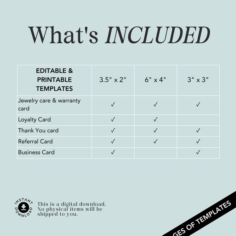 Permanent Jewelry Care Card Bundle, Permanent Jewelry Business Cards ...