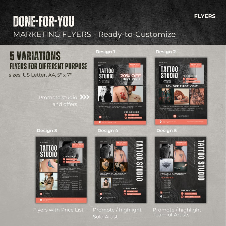 Tattoo Business Template Bundle With Consent Forms, Aftercare Card ...