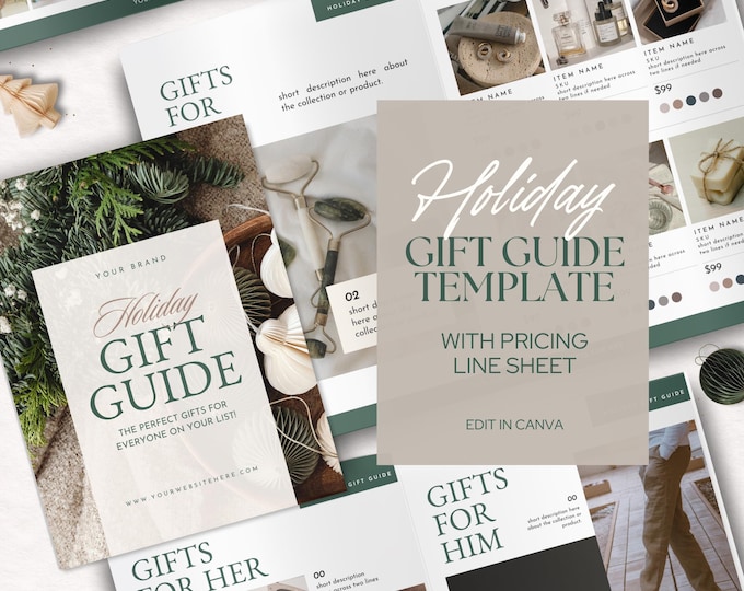Editable Gift Guide Template | Holiday Gift Guide | Neutral ...