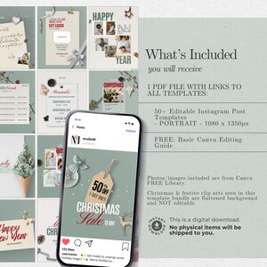 12 Days of Christmas Instagram Templates for Retail Shops, Editable ...