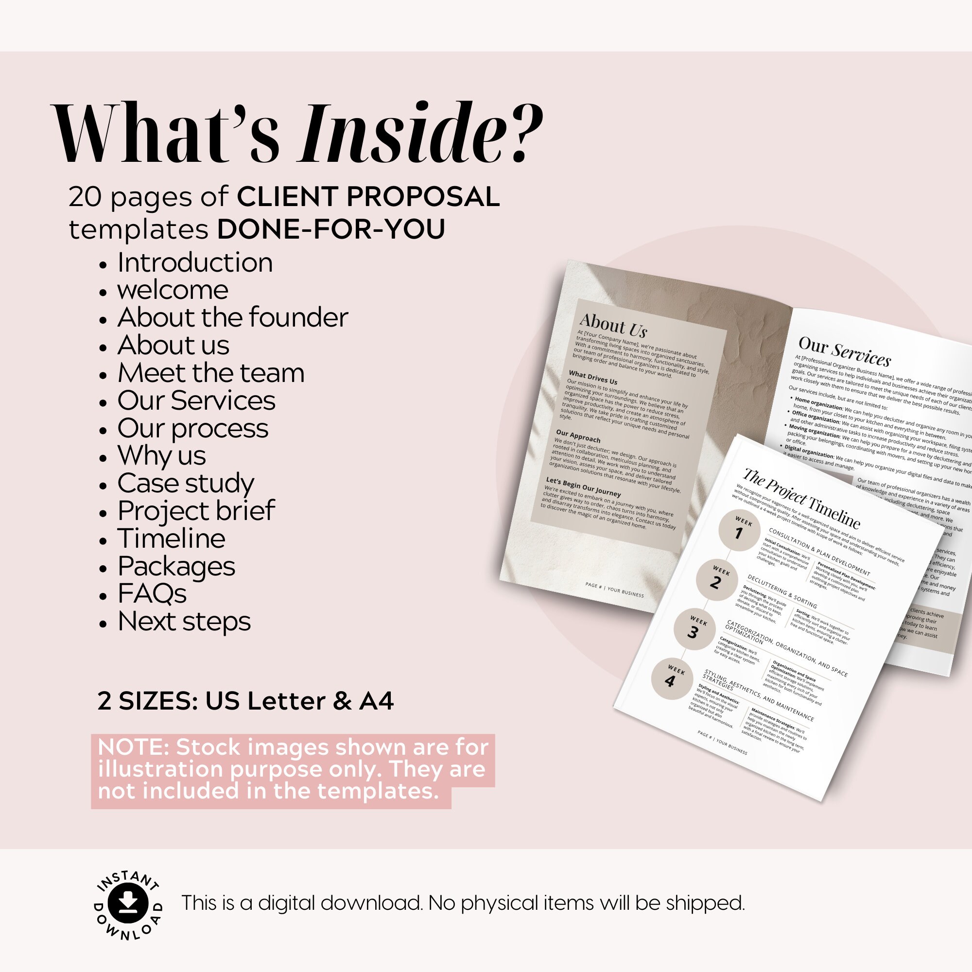 Professional Organizer Client Proposal Template Organizing - Etsy