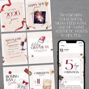 12 Days of Christmas Instagram Templates for Retail Shops, Editable ...