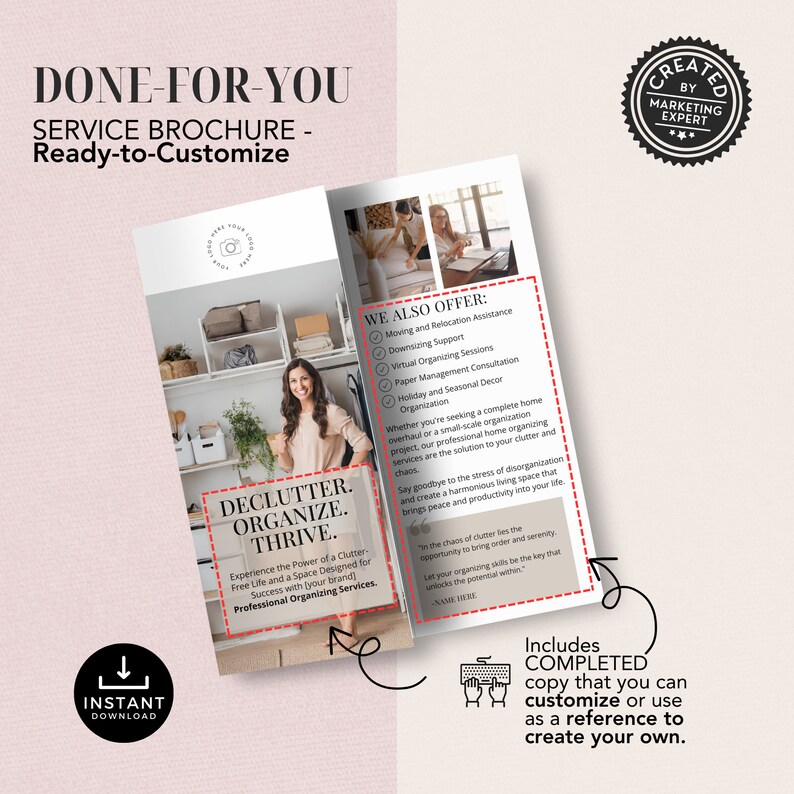 Professional Organizer Trifold Brochure, Canva Brochure Template ...