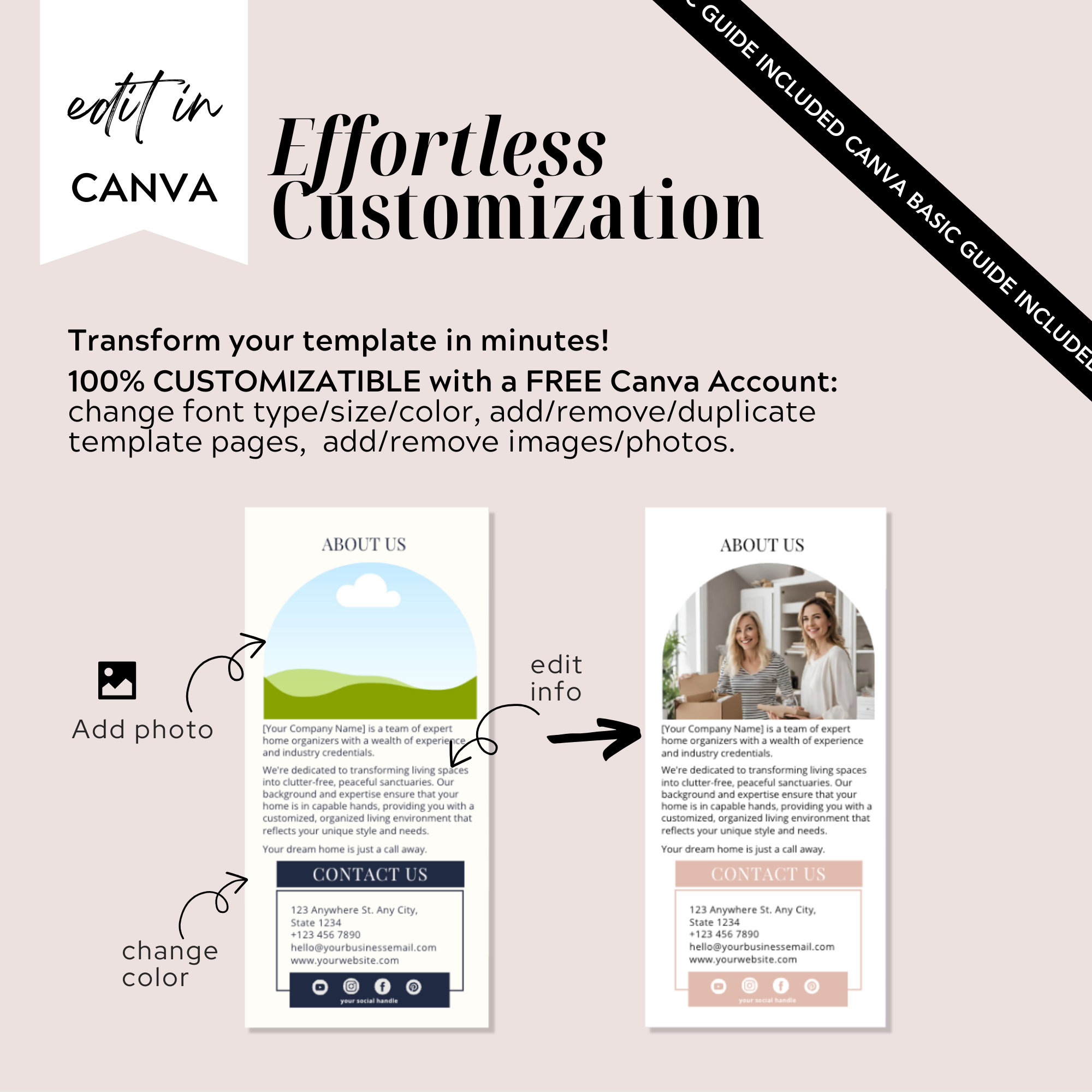 Professional Organizer Trifold Brochure, Canva Brochure Template ...