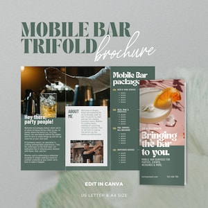 Mobile Bar Trifold Brochure Template, Trifold Brochure With Bar ...