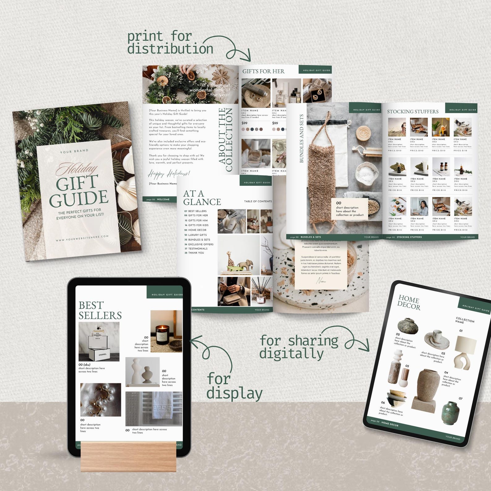 Holiday Gift Guide Canva Template, Christmas Product Catalog, Canva ...