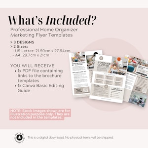 Home Organizer Flyer Bundle, Editable Canva Flyer Template, Marketing ...