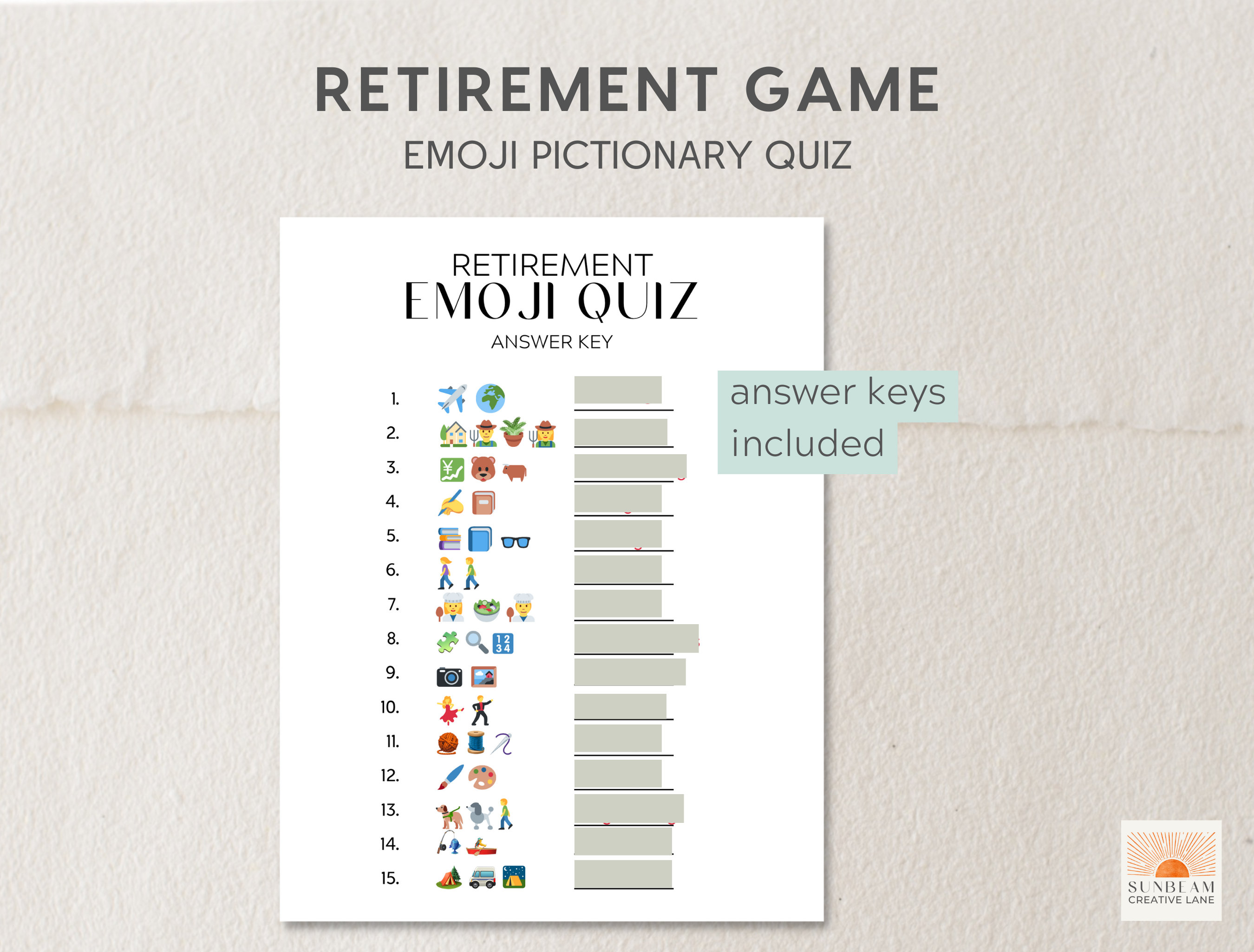 Retirement Party Emoji Game Emoji Pictionary Minimalist - Etsy