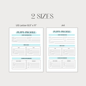 Fillable Breeder Puppy Pack With Puppy Medical Record, Puppy Profile ...