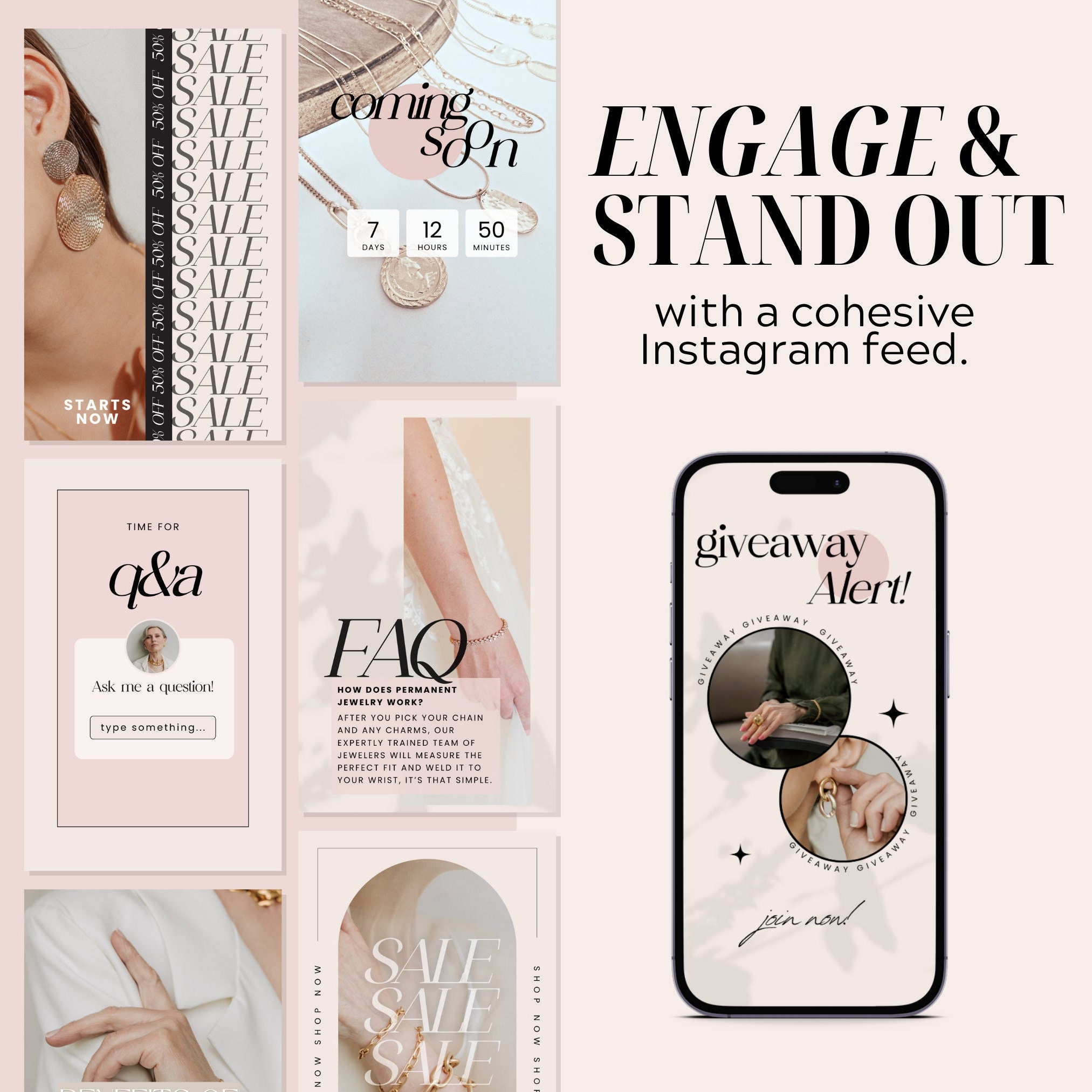 Editable Permanent Jewelry Instagram Story | Canva Instagram Templates ...