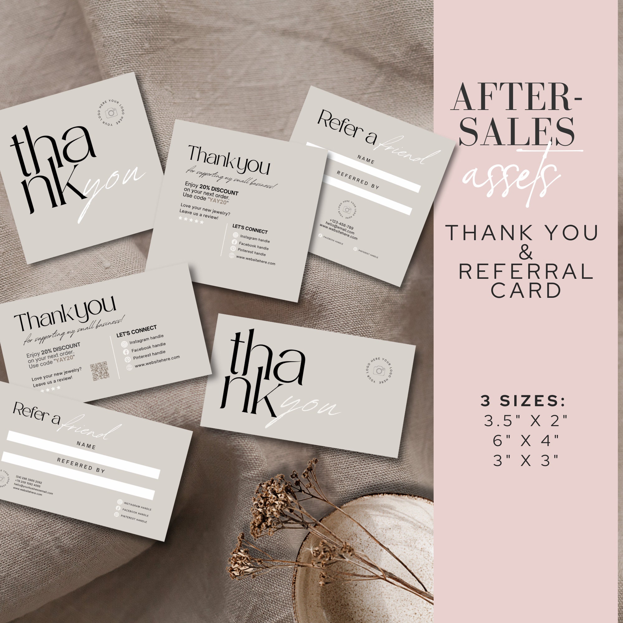 Permanent Jewelry Care and Warranty Card Bundle, With Business Card ...