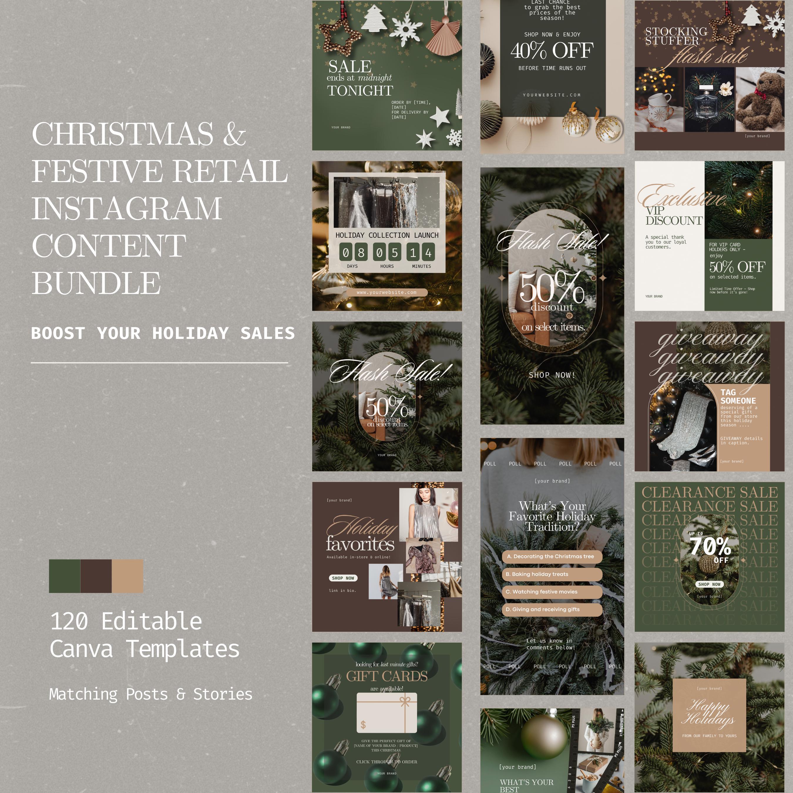 Christmas Instagram Templates, Canva Holiday Social Media Templates ...
