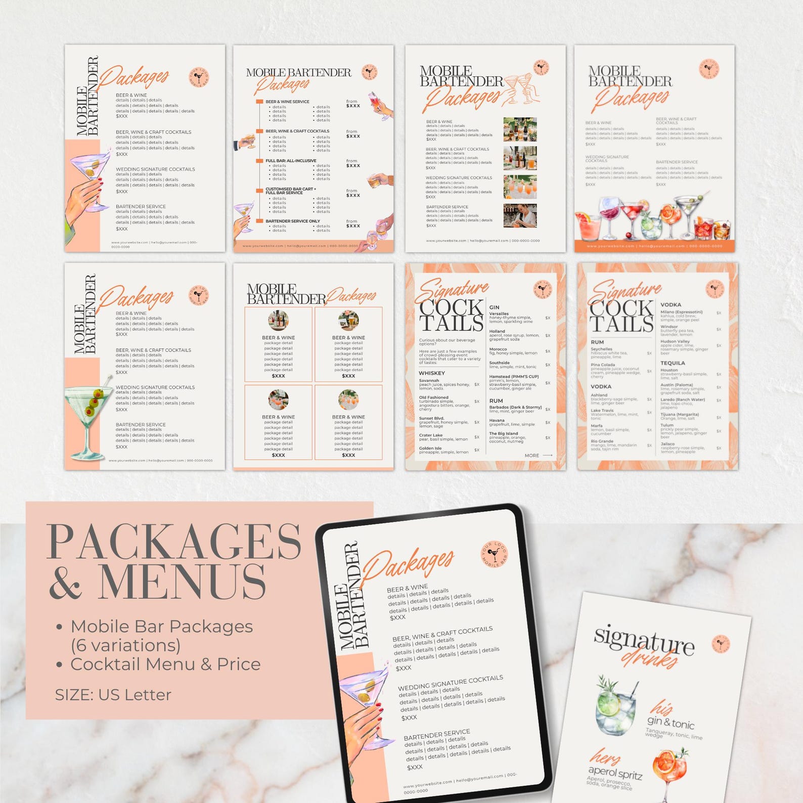 Mobile Bartending Contract Bundle With Agreement Forms, Mobile Bar ...