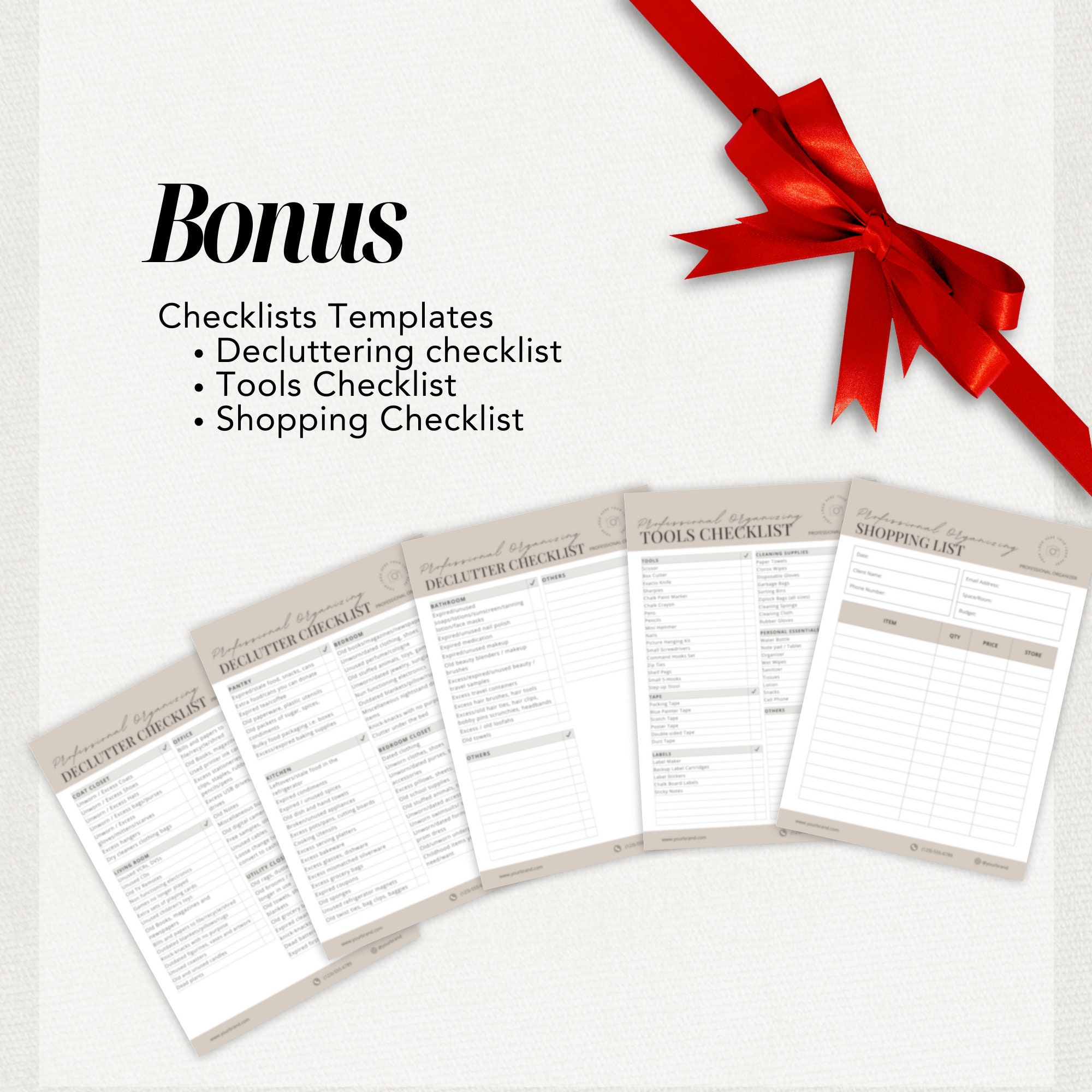 Professional Home Organizer Contract Template, Client Intake Form ...