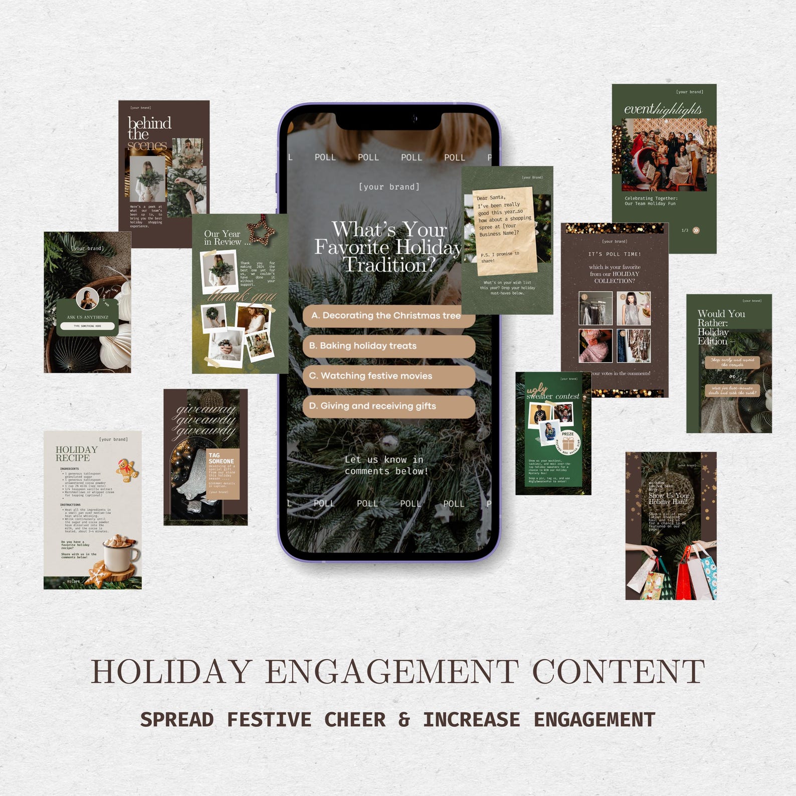 Christmas Instagram Templates, Canva Holiday Social Media Templates ...