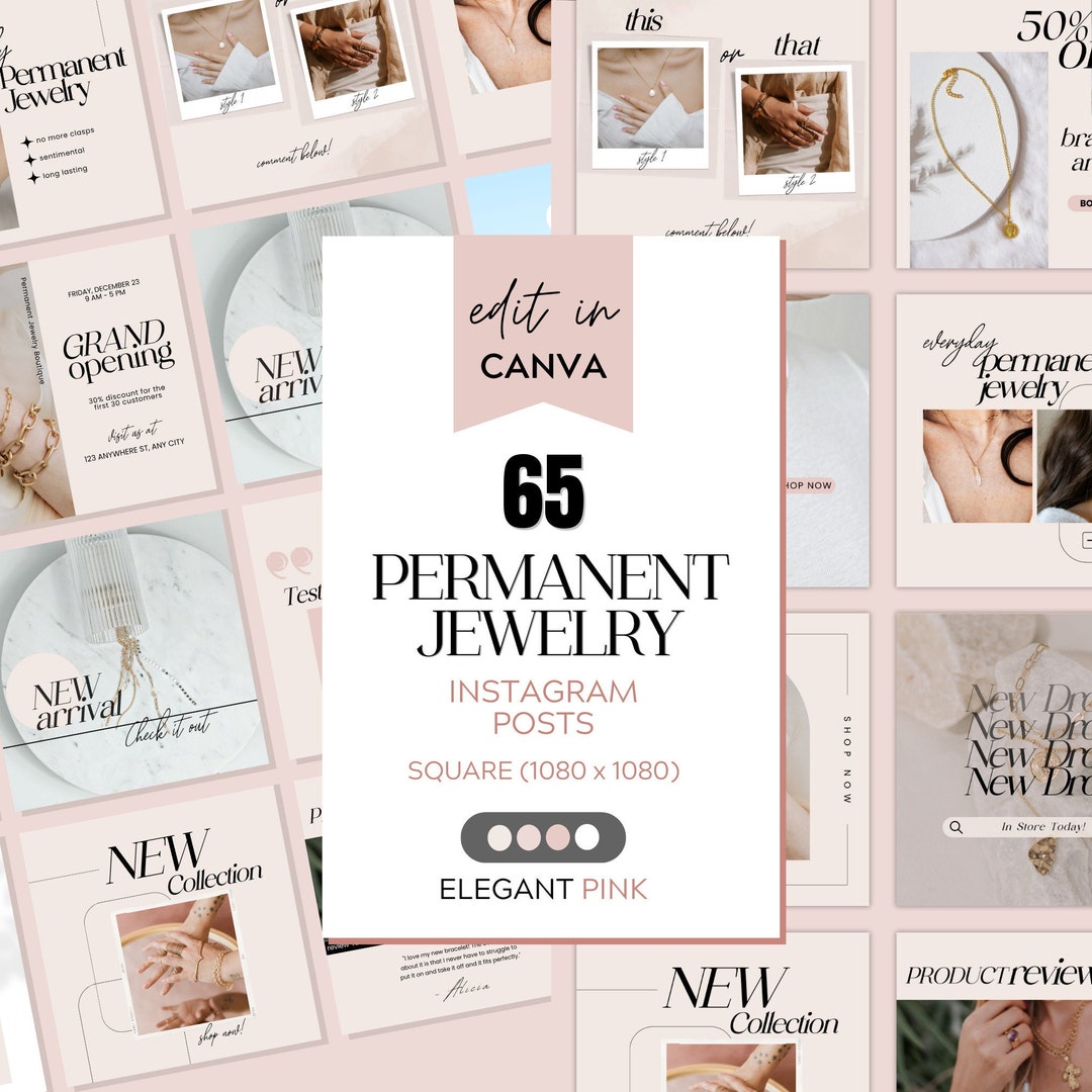 Editable Permanent Jewelry Instagram Posts Templates, Permanent Jewelry ...