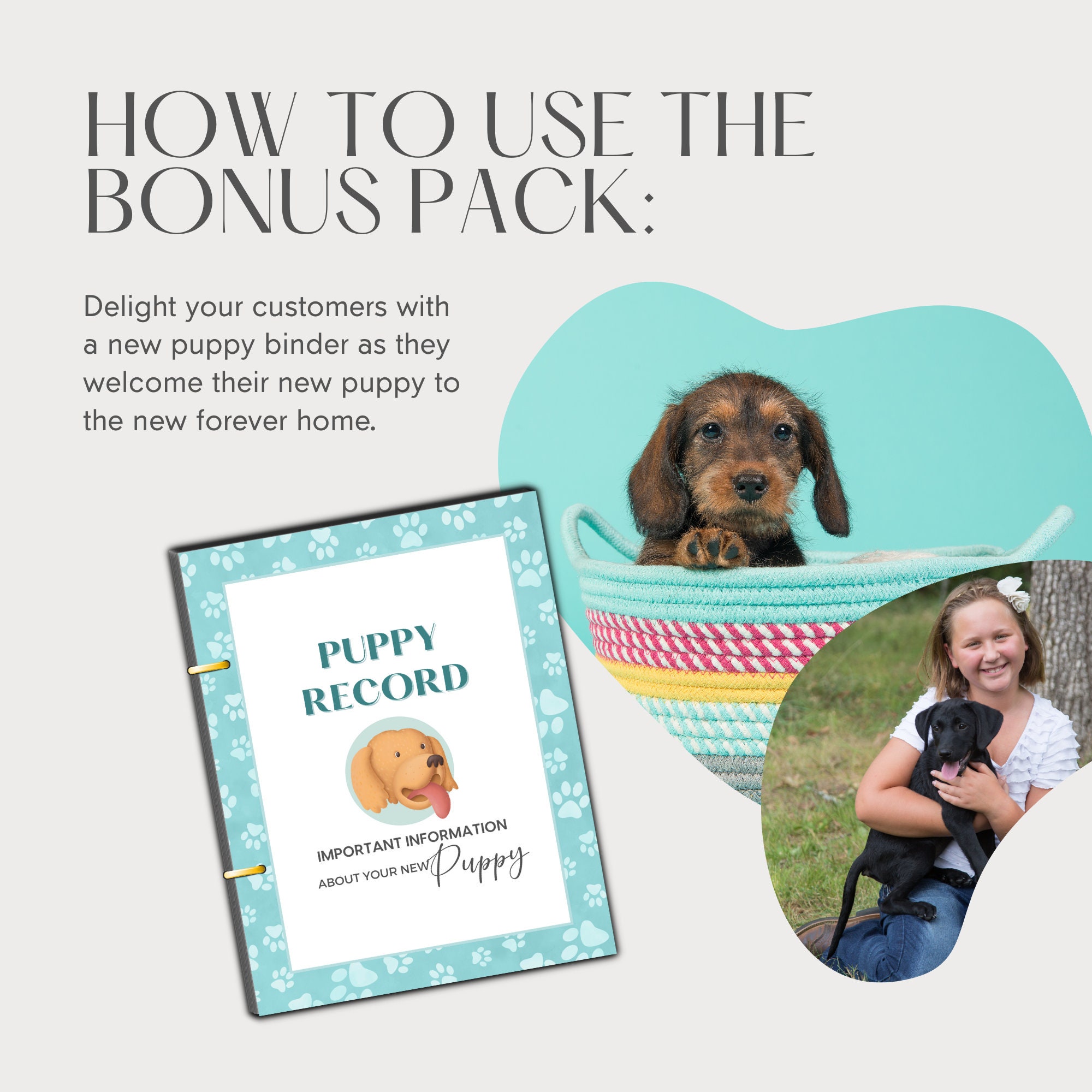 Fillable Breeder Puppy Pack With Puppy Medical Record, Puppy Profile ...