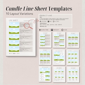 Candle Wholesale Line Sheet, Canva Wholesale Catalog Template, Business ...