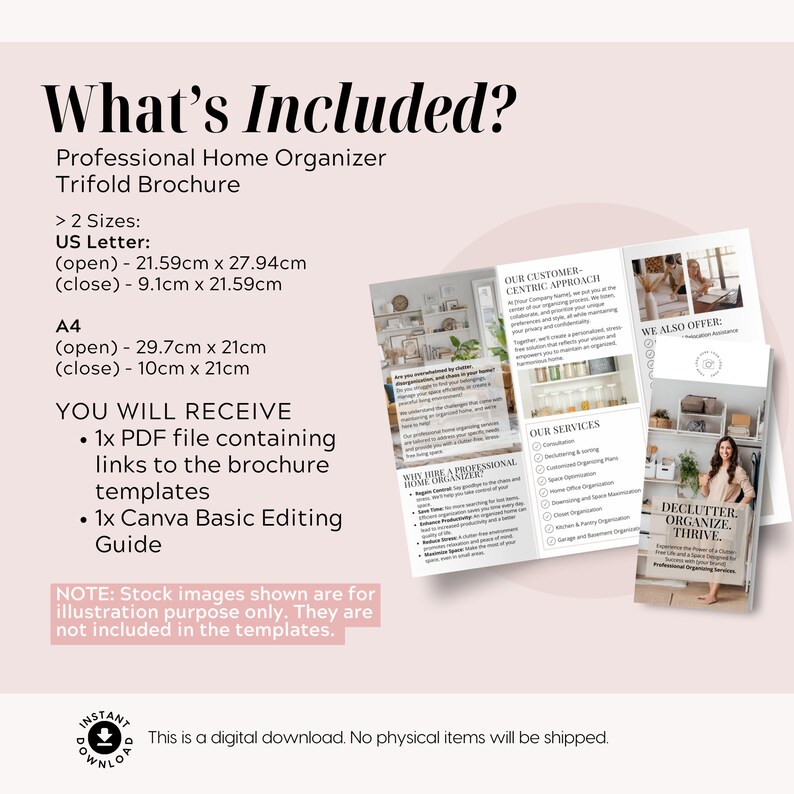 Professional Organizer Trifold Brochure, Canva Brochure Template ...