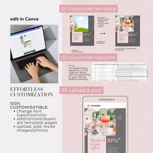 Mobile Bar Instagram Templates, Bar Tender Social Media Template, Canva ...