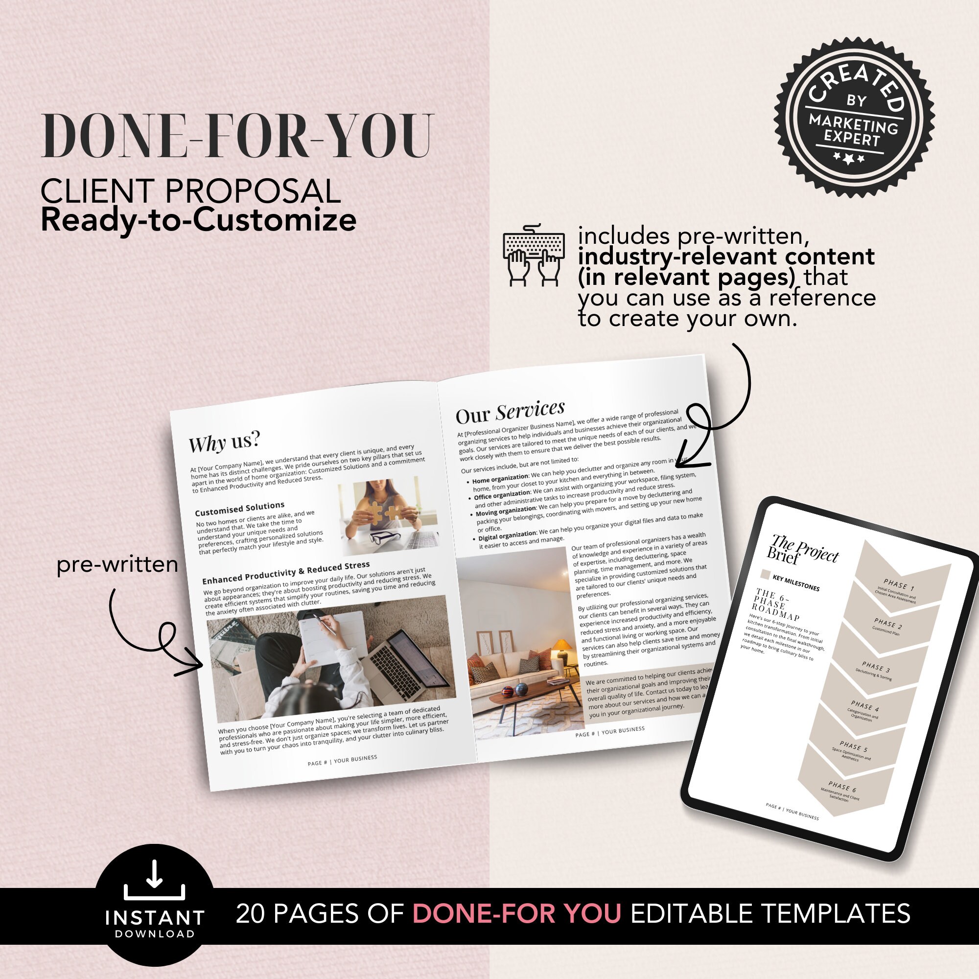 Professional Organizer Client Proposal Template Organizing - Etsy