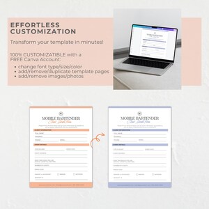 Mobile Bar Templates Bundle, Editable Bartender Contract, Forms ...