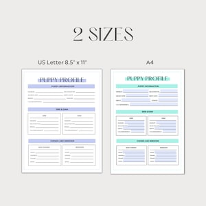 Fillable Breeder Puppy Pack With Puppy Medical Record, Puppy Profile ...