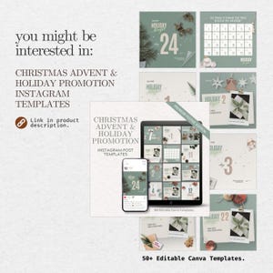 Christmas Instagram Templates, Canva Holiday Social Media Templates ...