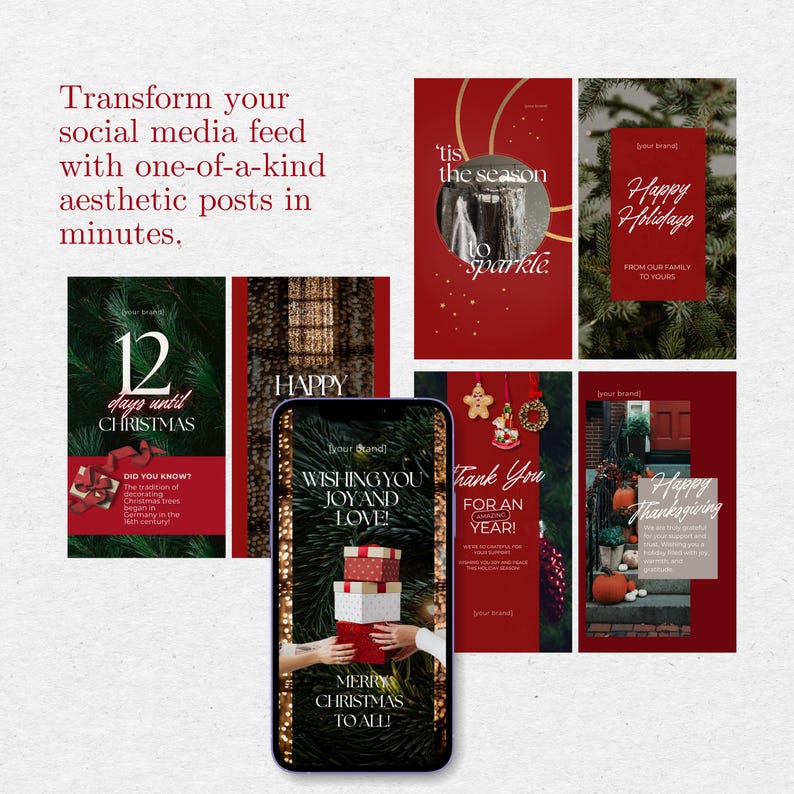 Christmas Instagram Templates, Canva Holiday Social Media Templates ...