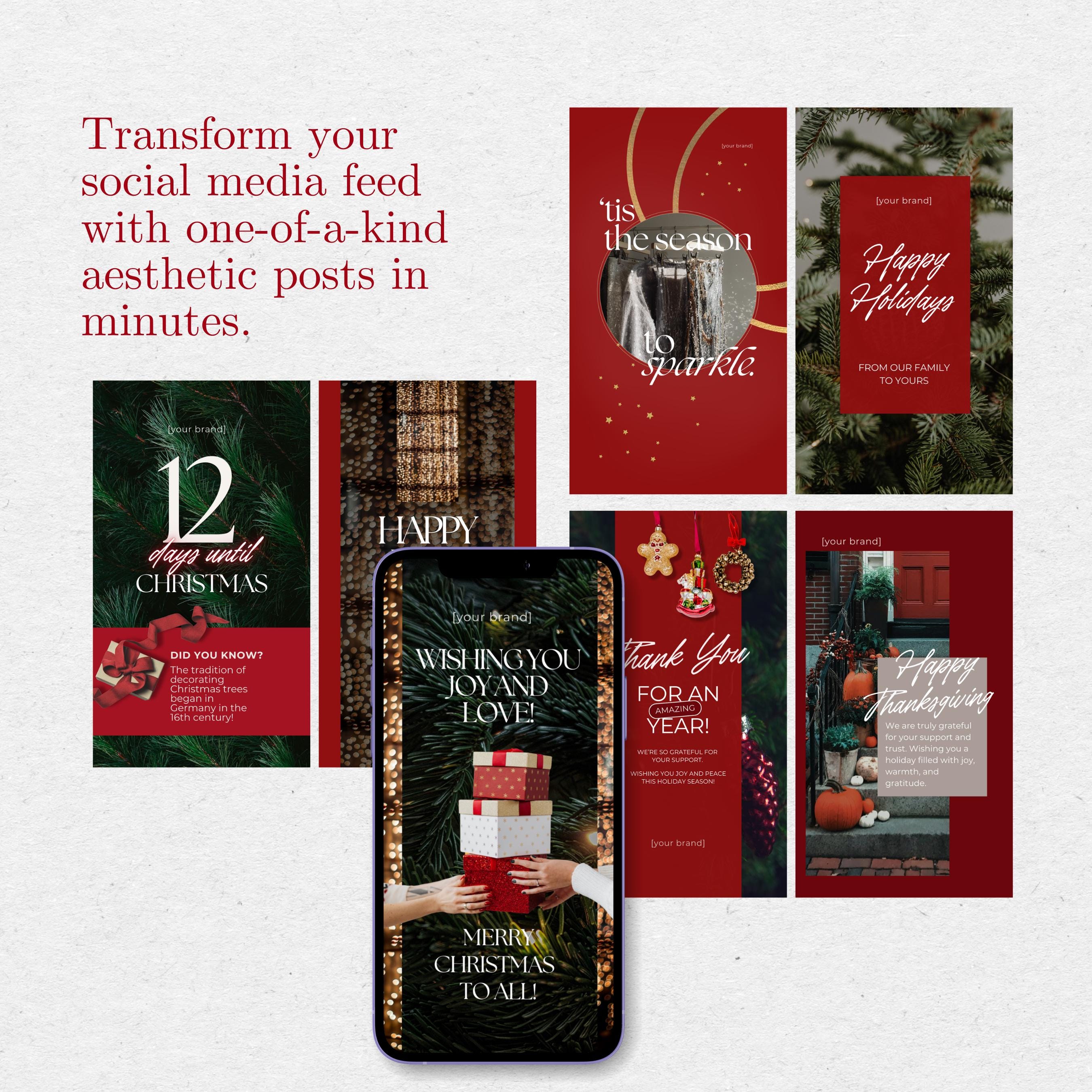 Christmas Instagram Templates, Canva Holiday Social Media Templates ...