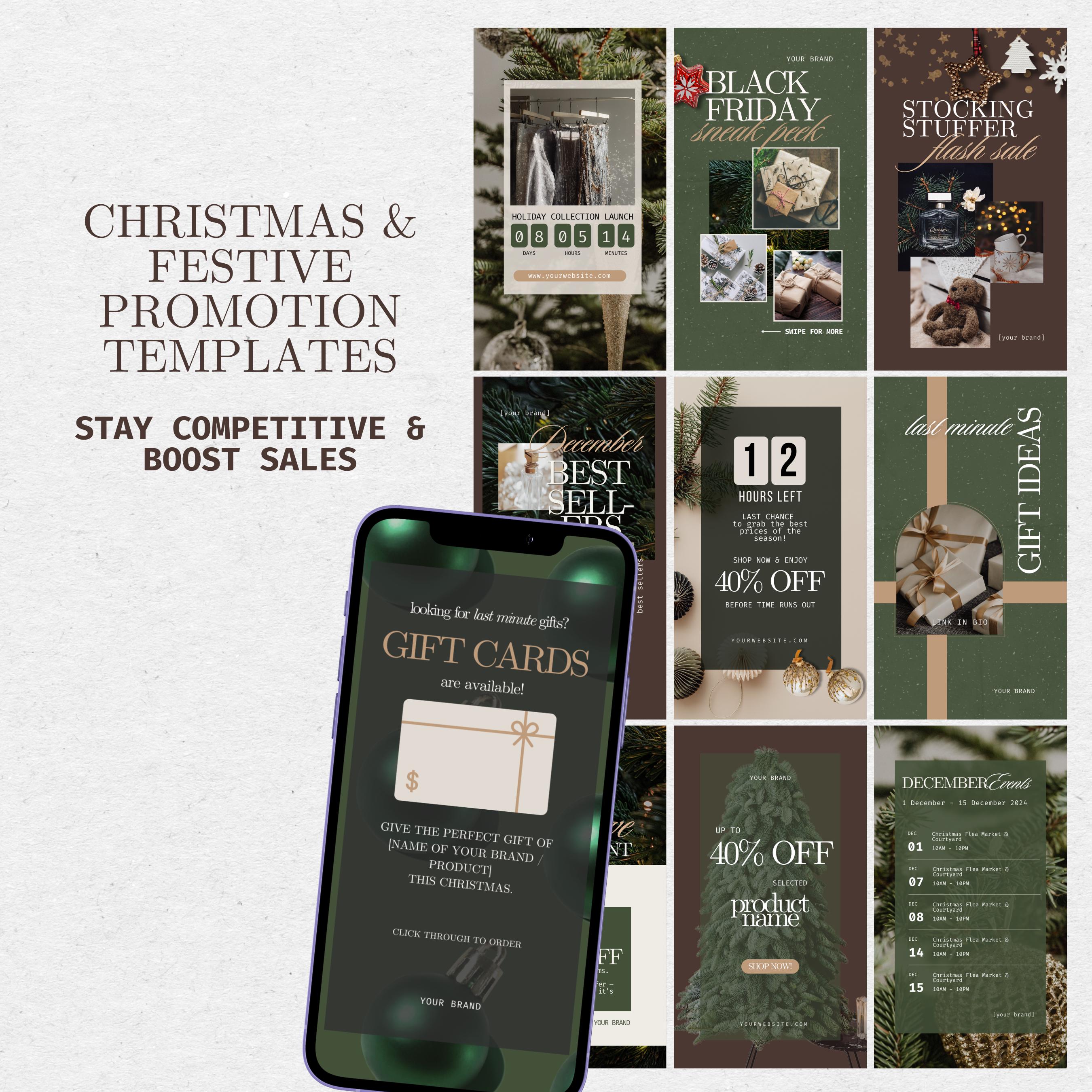 Christmas Instagram Templates, Canva Holiday Social Media Templates ...